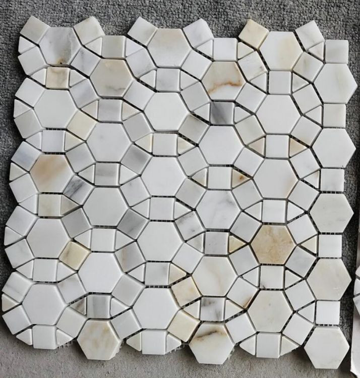 Elysium Tiles Inc Aether Calacatta Honed Mosaic 11.5" X 12" | Tile