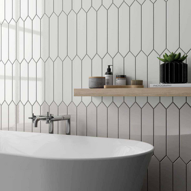 Statements Inc Color Collection Matte White Ice Picket Field 3" X 12 ...