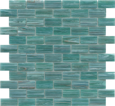 Emser Tile Llc Swirl Glossy Glass 1x2 Offset Mosaic On 12x12 | Tile