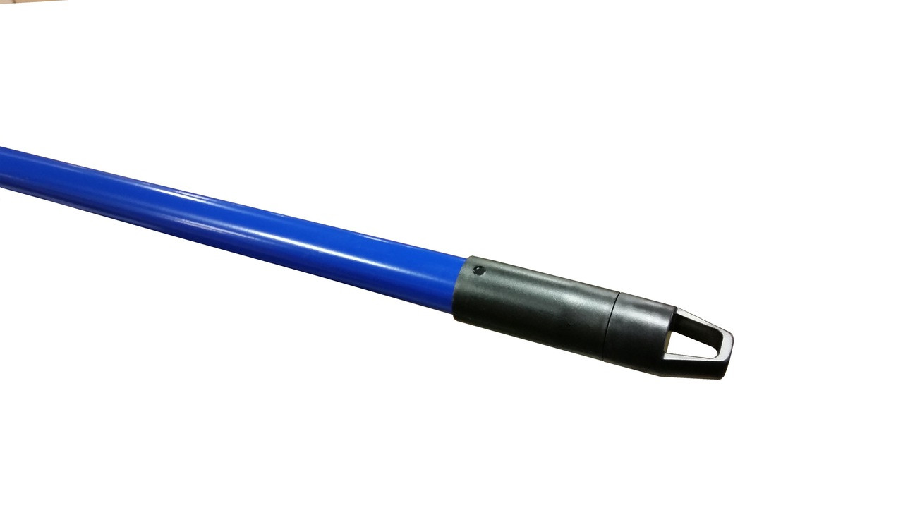 48" Blue Powder Coated Metal Broom / Mop Handle with 5 Pitch Standard ...