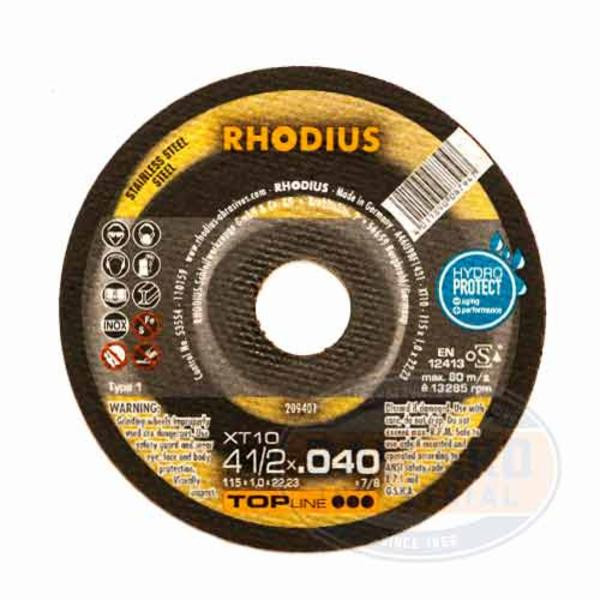 CUT-OFF WHEEL T-1 STAINLESS 4-1/2" X .040 X 7/8" XT10 (206162) (RHD ...