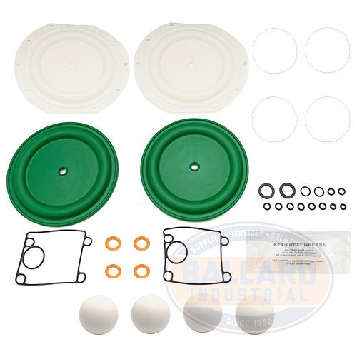 FLUID SECTION SERVICE KIT (PTFE BALL / PTFE DIAPHRAGM WITH BACKER) (ARO ...