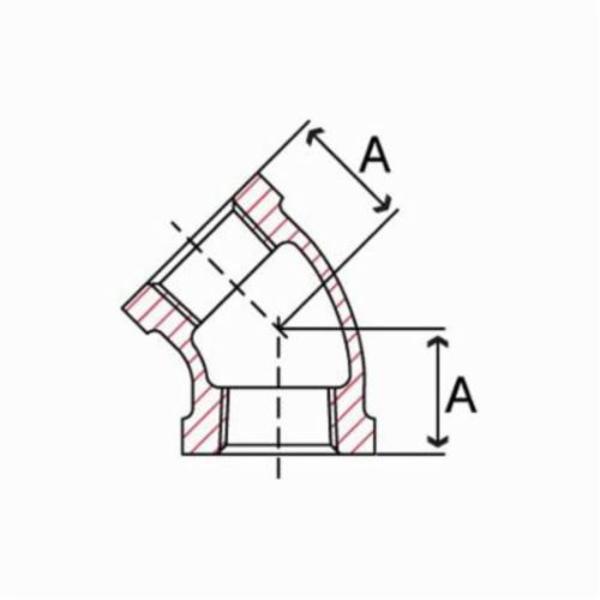 ELBOW 45D THR MALL BLK 150 LB 1/2" (PP15-E4T-00G-I) - Ballard Industrial