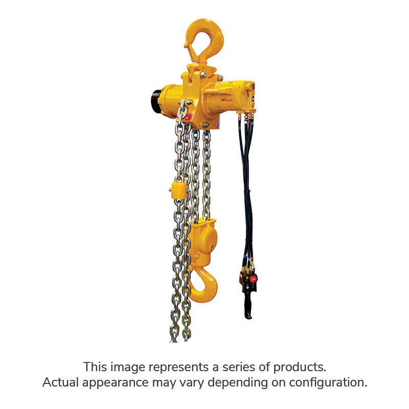AIR CHAIN HOIST, 1-1/2 TON, 20 FT LIFT, PENDANT CONTROL, HOOK MOUNT ...