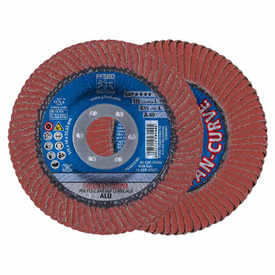 FLAP DISC A/O POLIFAN 4-1/2" X 7/8" 40 GRIT SGP CURVE ALU (PFE-67646 ...