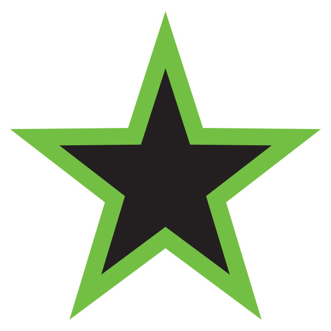 Chartreuse Star Stickers - Karn Automotive Products