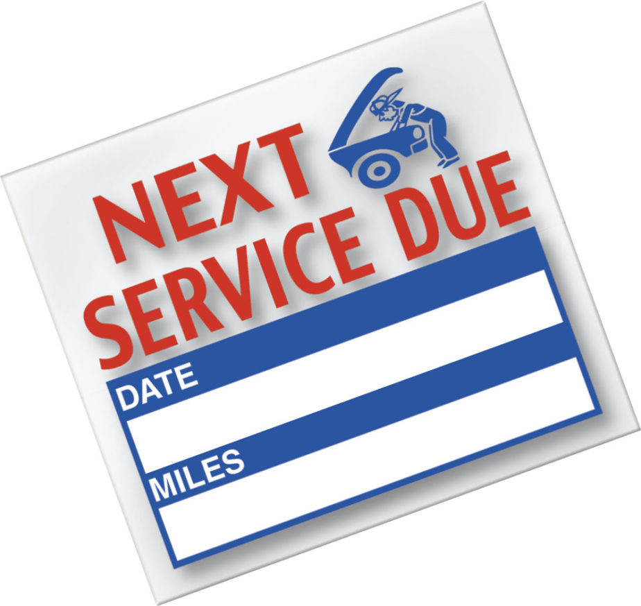 Stock Service Reminder Stickers - Karn Automotive Products
