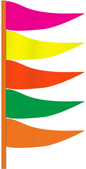 Antenna Flag - Plasticloth - Fluor. Multi Color - Qty. 12 - Karn ...