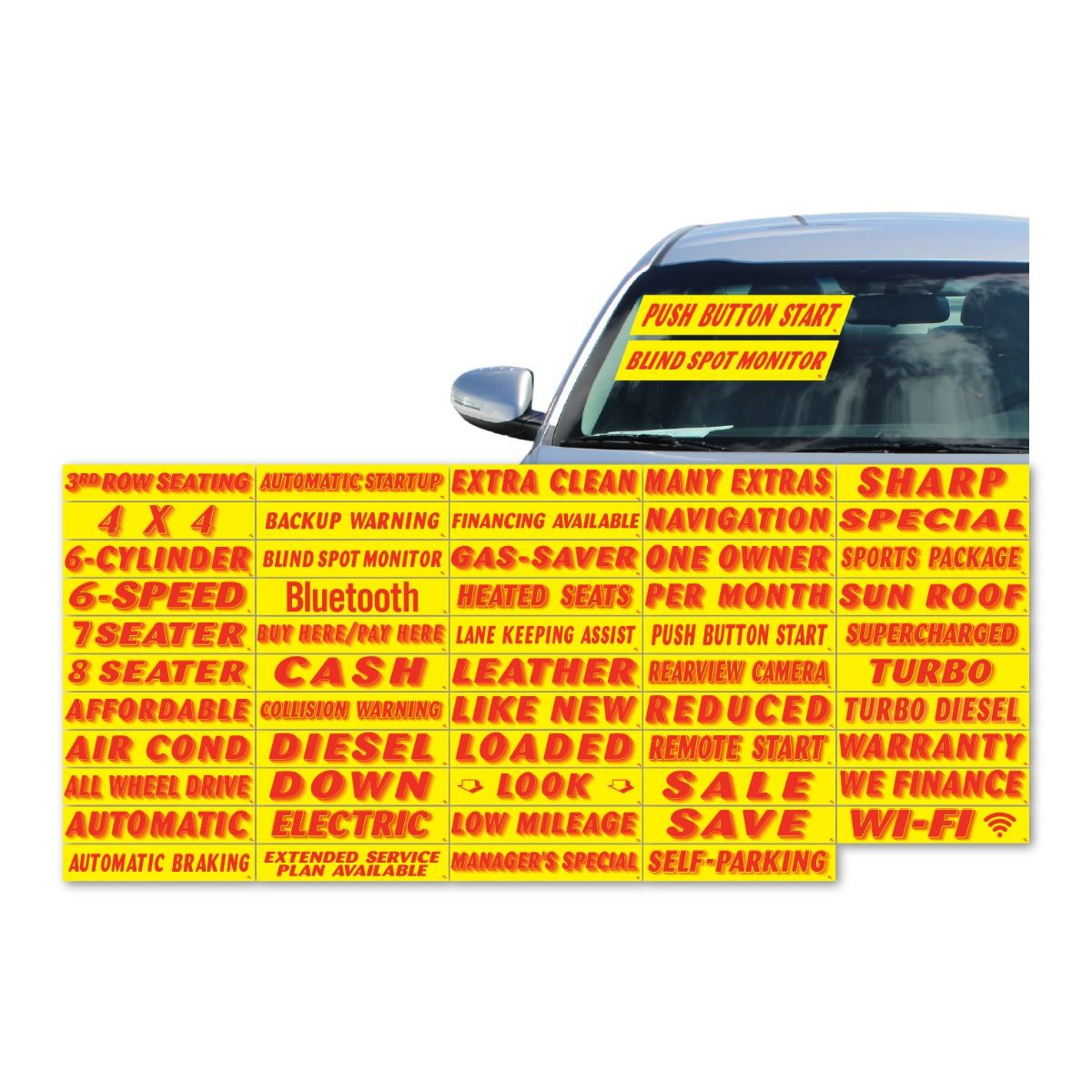 Red on Yellow Slogan Stickers - Karn Automotive Products