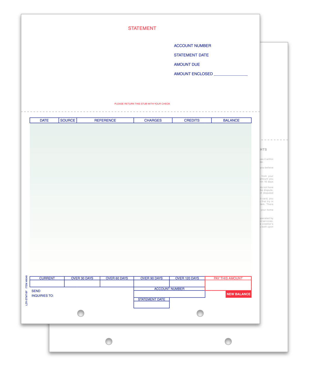 Laser Statement, Balance Forward - LZR-STMT-BF - Qty. 250 - Karn ...