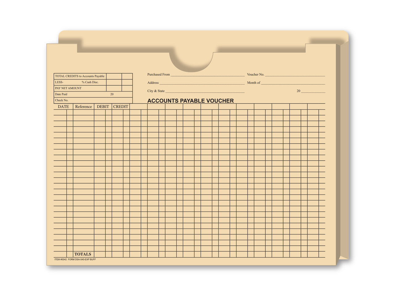 Expandable Accounts Payable Voucher Jackets, 1" Gusset - BUFF - Box of ...