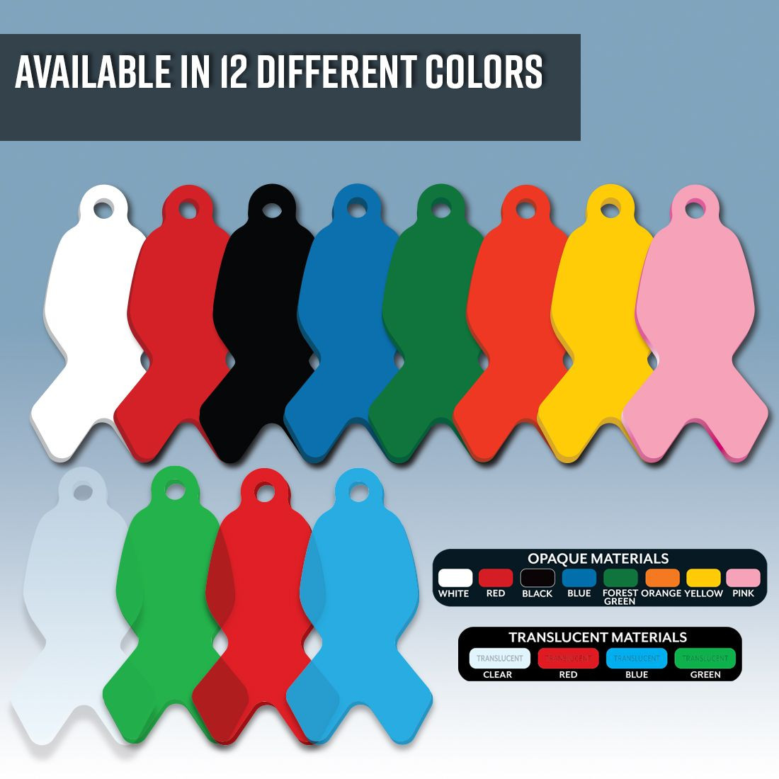 Custom Shape Soft Vinyl Key Tags - Karn Automotive Products