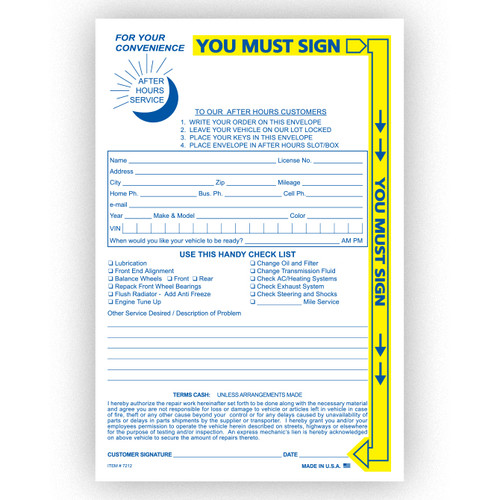 Service Department - Night Drop Boxes & Envelopes - Karn Automotive ...