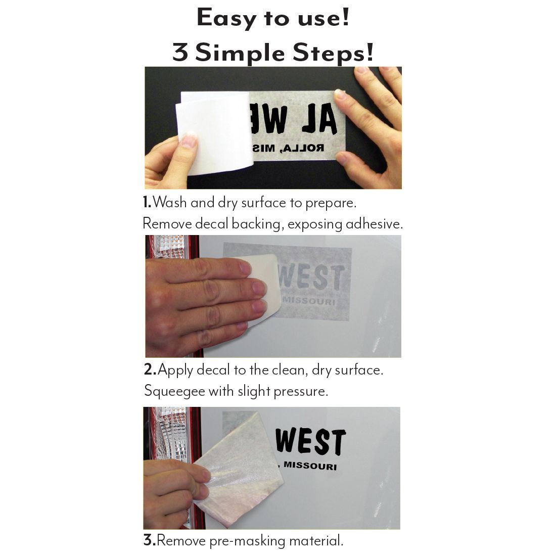 Pre-Spaced Vinyl Decals - Karn Automotive Products