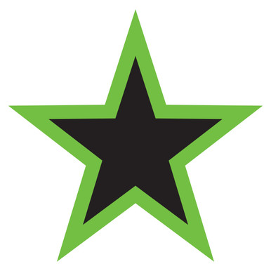 Chartreuse Star Stickers - Karn Automotive Products