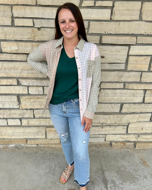 Checked Button Down - Just For You Boutique and Decor
