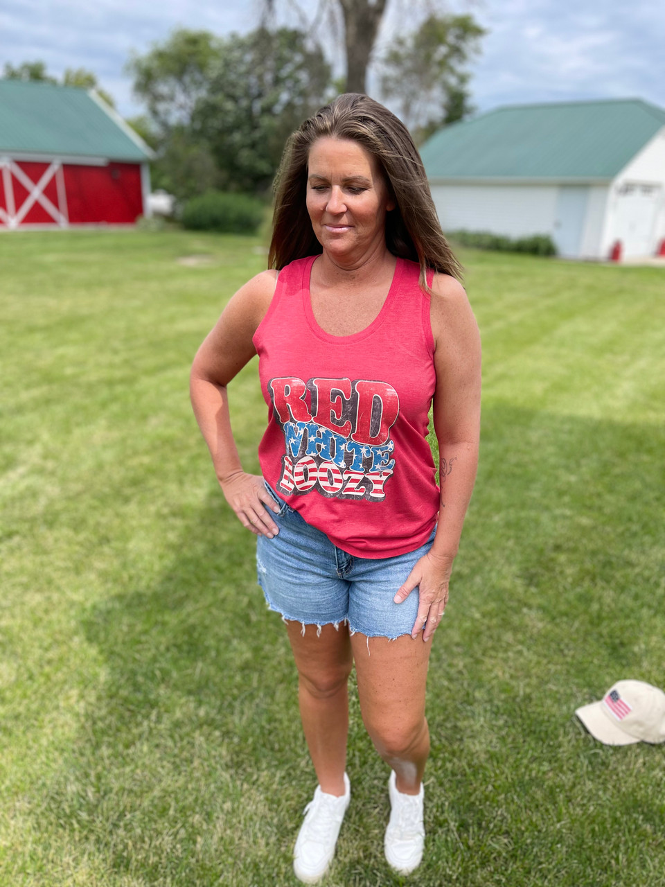 Red White Boozy Tank Just For You