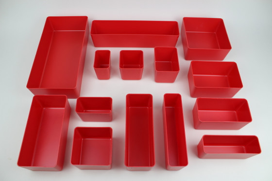 3" Deep Red Plastic Box Sample Assortment – 14 Sizes for Tool Drawer ...