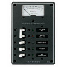 Blue Sea Panel 230Vac Meter 2Xcb Rp 3P - Boat Electricals