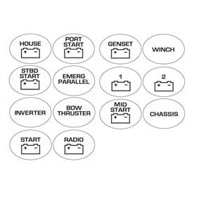 Bep Label Set-713 For Battery Switches - Boat Electricals