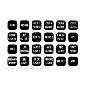 Bep Label Set-1000 Contour 1000 Switch Panel - Boat Electricals