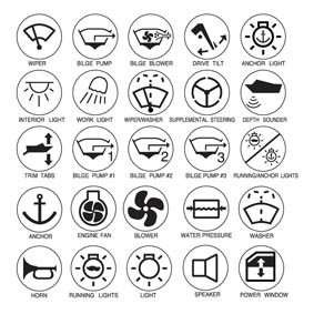 Bep Label Set Micro Switch Panels - Boat Electricals