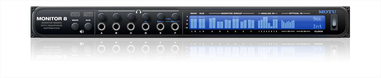 MOTU Monitor 8 - Monitor mixer, headphone amp and USB2/AVB audio ...