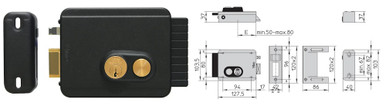 VIRO 'V97' Electric GATE LOCK (Left Handing) - Outward Opening - W/Exit ...
