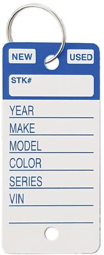 Disposable Vinyl Car Key Tags x 500 Blue-Marker & Key Rings Included ...