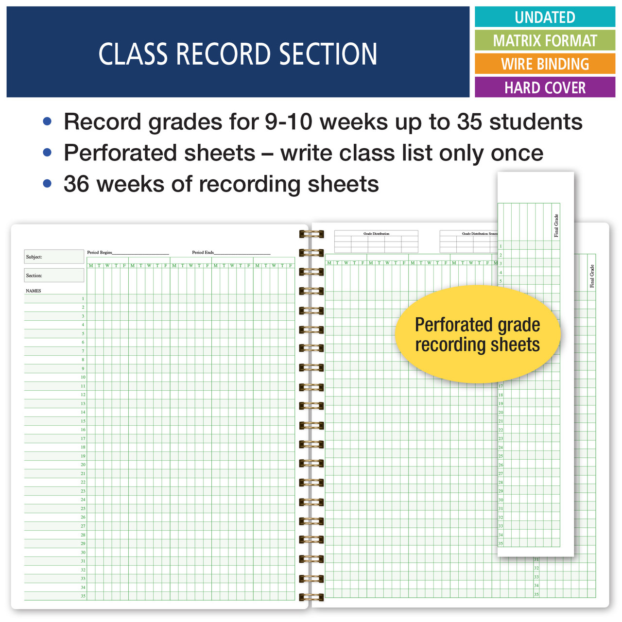 Combination Plan and Record Book - 8 Period Teacher Lesson Planner (PR8 ...