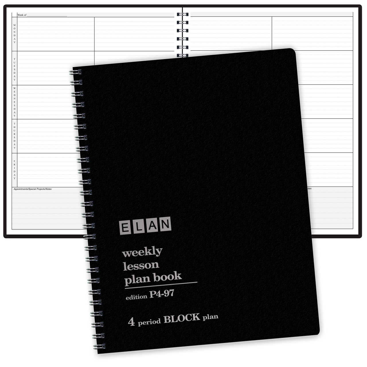 4 Period Teacher Lesson Plan; Days Vertically Down the Side (P4-97 ...