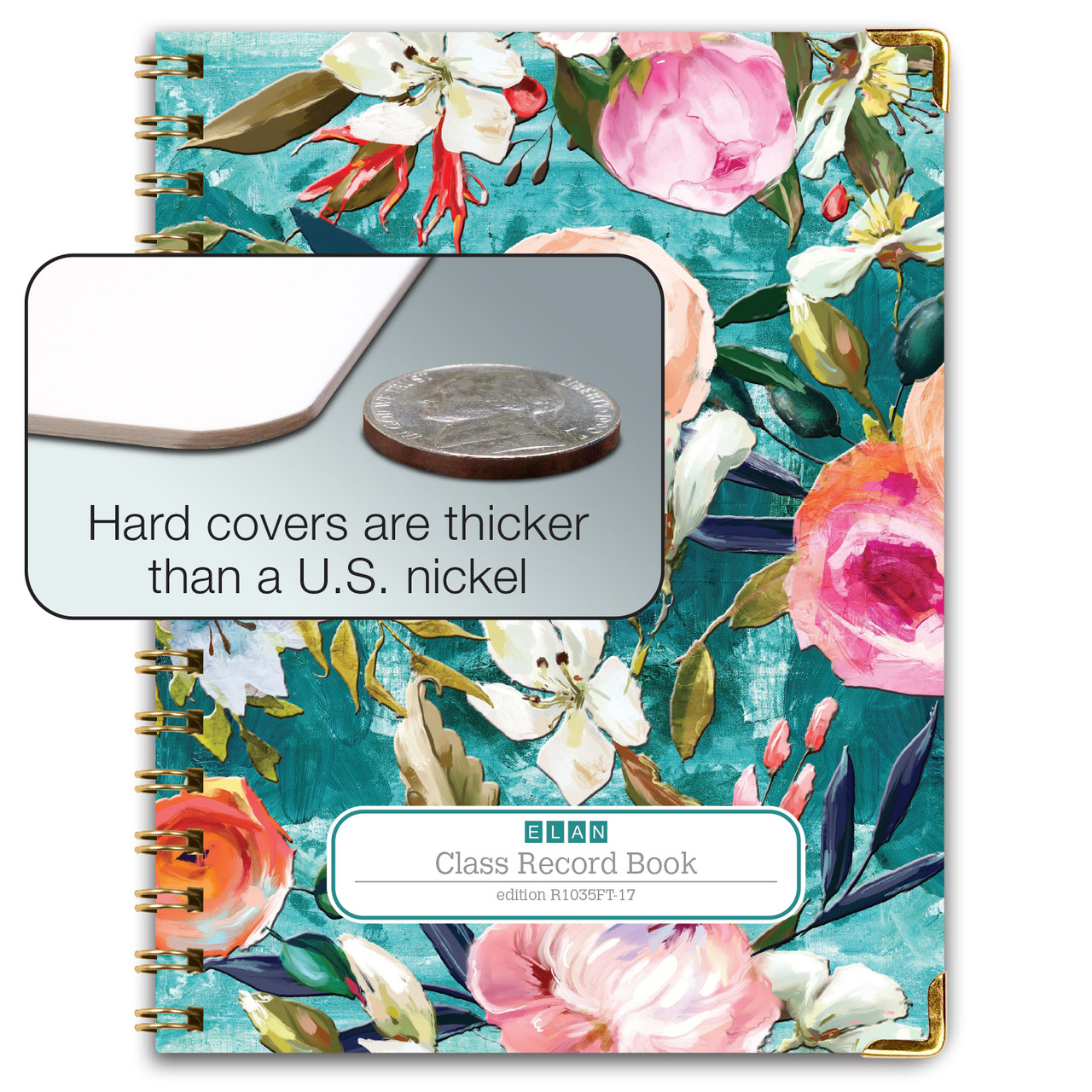 Hardcover Class Record Book for 9-10 Weeks - 35 Names - Large Squares ...