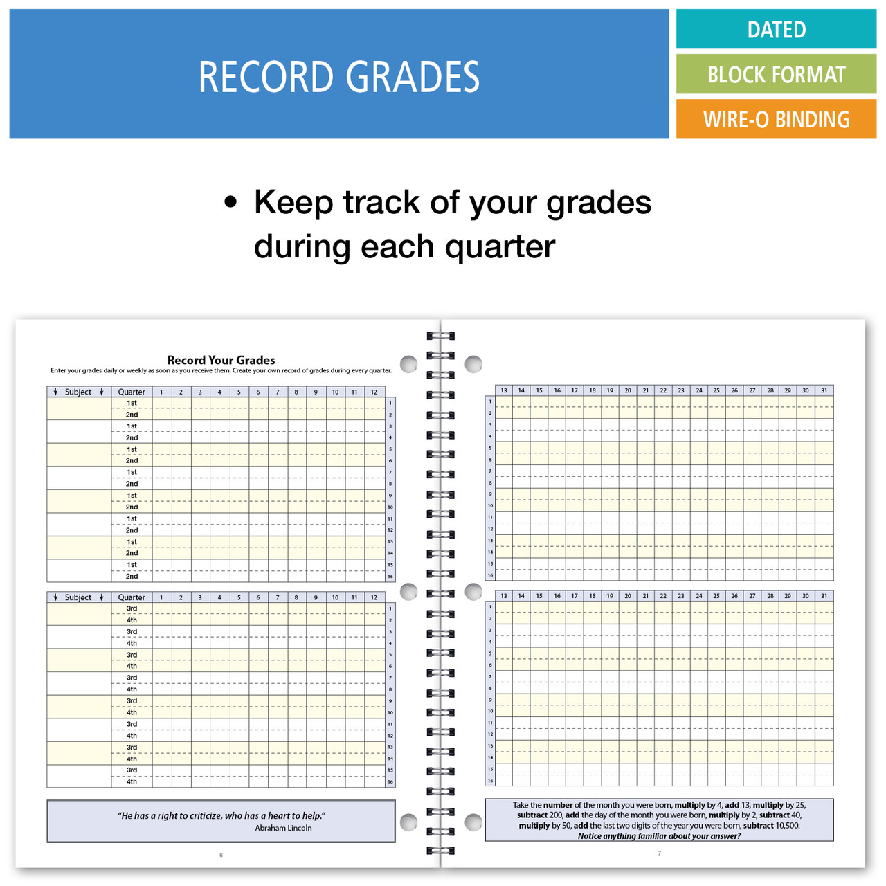 Student Planner for Middle/High School, 8.5"x11", AY 2025-2026 (Blue ...