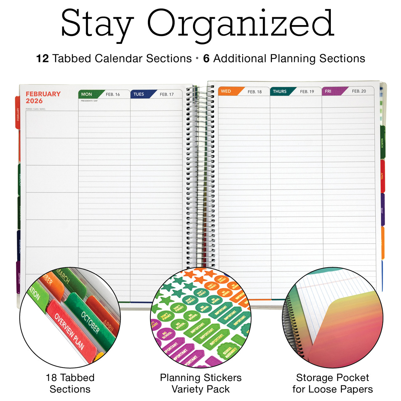 Deluxe Teacher AY 2025-2026 Planner - 8.5"x11" (Pastel Peacock) - Elan ...