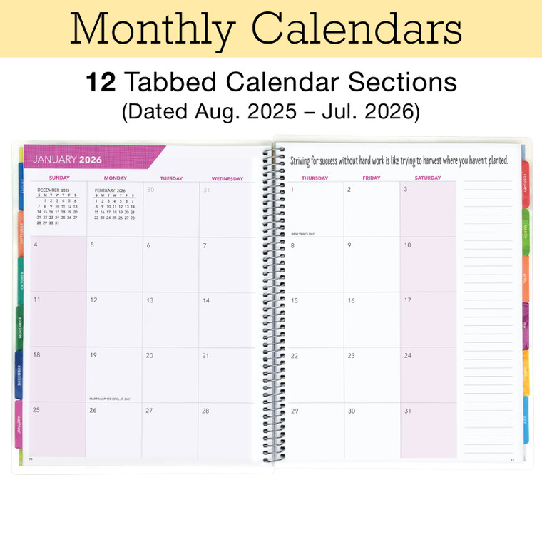 Lite Teacher AY 2025-2026 Planner - 8.5"x11" (Rainbow Floral) - Elan ...