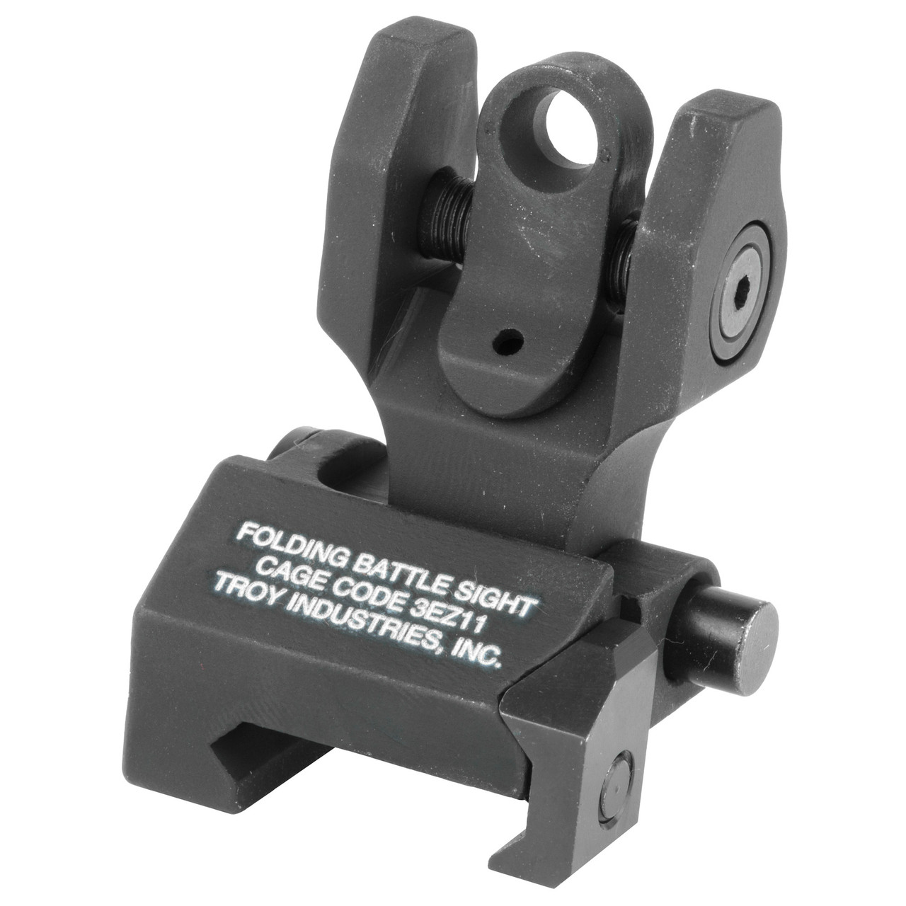 TROY INDUSTRIES REAR FOLDING SIGHT, TRITIUM - BLACK