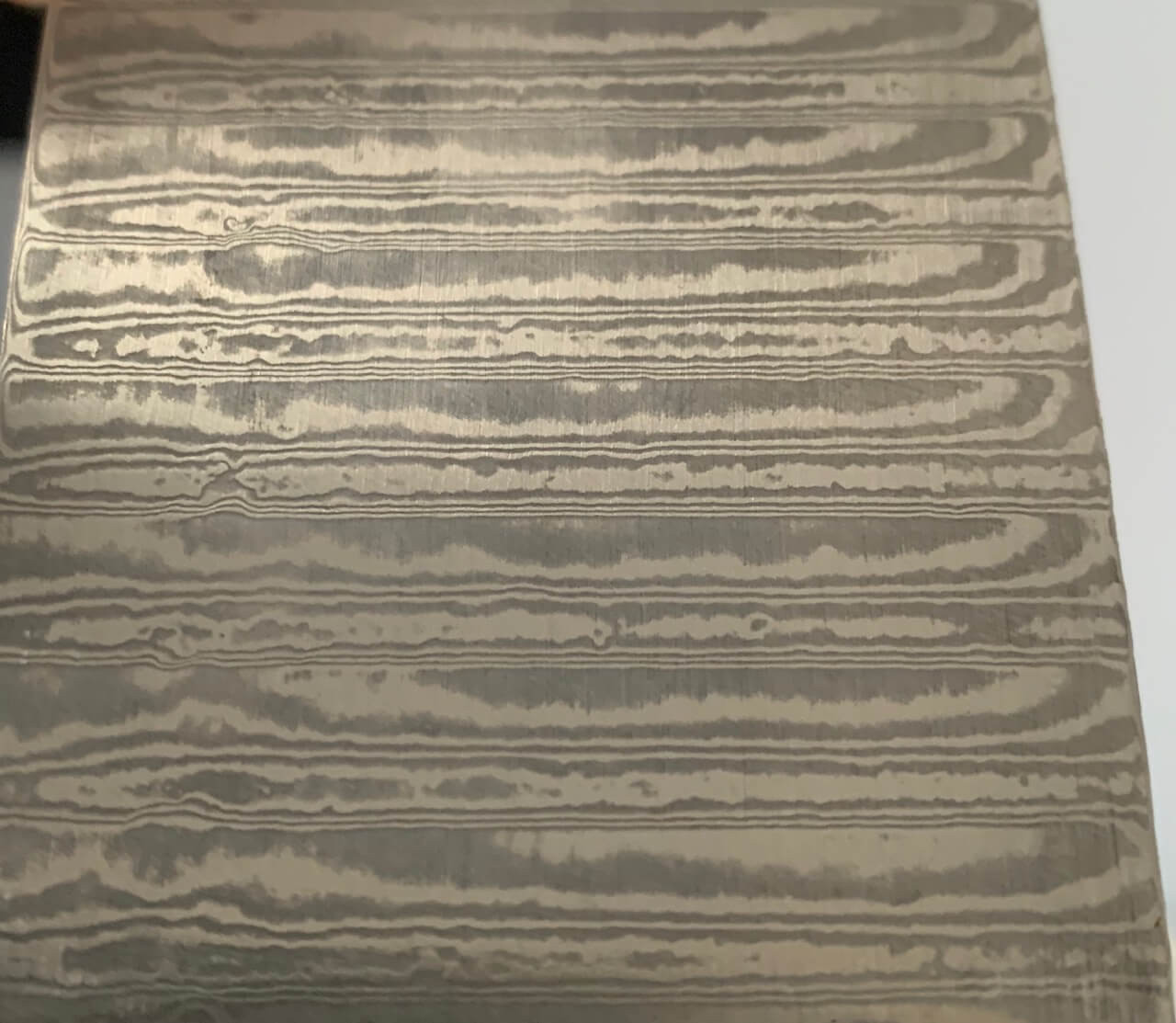 Stainless San Mai Damascus, LADDER Pattern, PRE-HARDENED 58 HRC ...