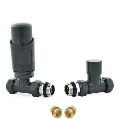 Cascade Modern Straight Thermostatic Radiator Valve (TRV) - Anthracite ...