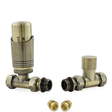 Cascade Modern Straight Thermostatic Radiator Valve (TRV) - Antique ...