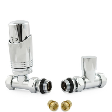 Cascade Modern Straight Thermostatic Radiator Valve (TRV) - Chrome ...