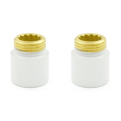 Hot Flow | 20mm Rigid Radiator Valve Extensions 1/2 inch BSP - White ...