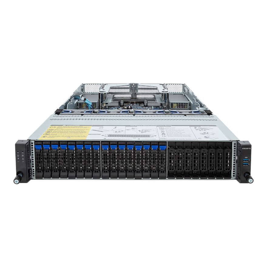 Gigabyte 2U Rack Server Barebone - AMD EPYC 9004, Dual CPU, 3x M.2, 24x ...