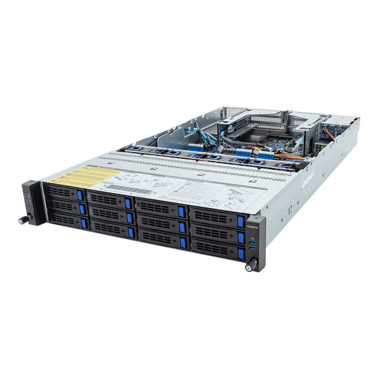 Gigabyte 2U Rack Server Barebone - AMD EPYC 9004, Dual CPU, 3x M.2, 24x ...