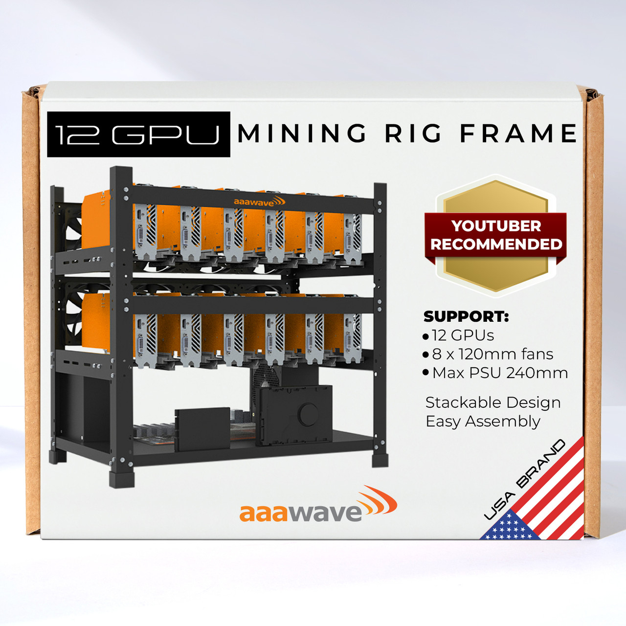 12GPU Mining Rig Frame - The Sluice V2 Steel Open Frame Mining Rig Case ...