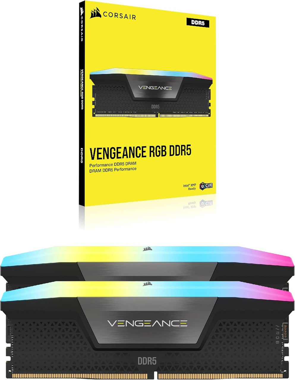 Corsair CMH16GX5M2B5200C40 Vengeance RGB DDR5 RAM 16GB (2x8GB) 5200MHz Intel XMP iCUE Compatible ...
