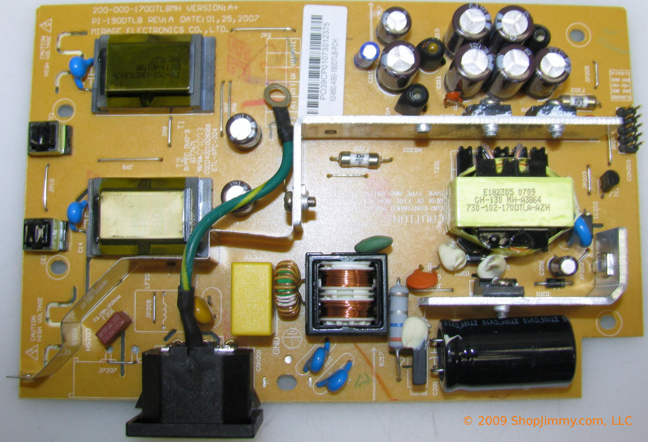 Proview 860-AB0-170DTLB-PCH Power Supply / Backlight Inverter