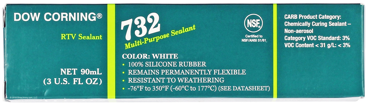 Dow Corning 732 RTV Multi-Purpose Sealant (White) 90ml 3 oz. Tube - ShopJimmy