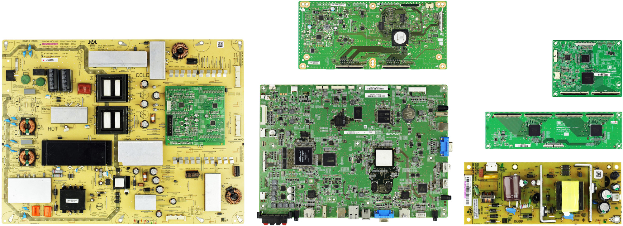 Sharp PN-L803C Complete Aquos Touch Board Repair Parts Kit