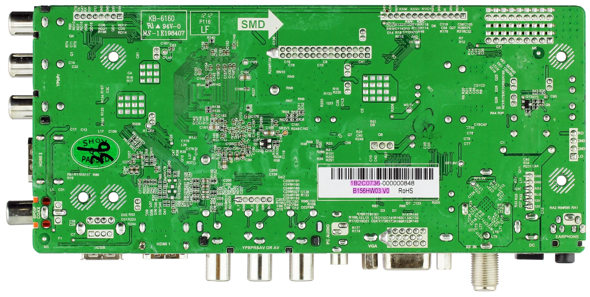Sceptre 1B2C0736 Main Board for E165BD-HD Version 1