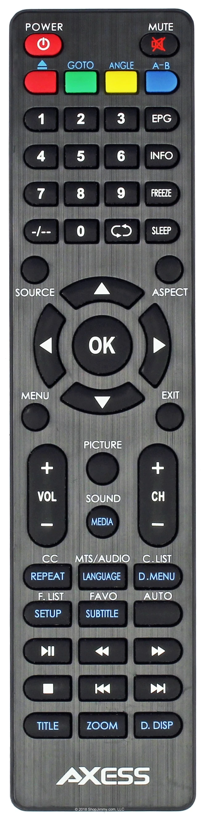 Axess Remote Control for TVD1804-24 -- Open Bag